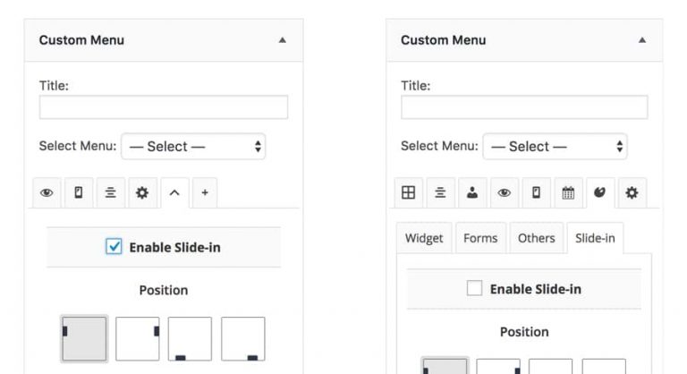 Modal Pop-up and Sliding Widget Options - Widget Options