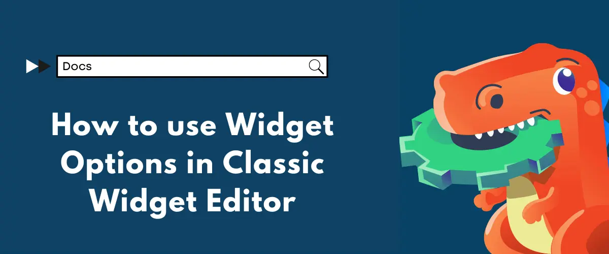 How to use Widget Options in Classic Widget Editor